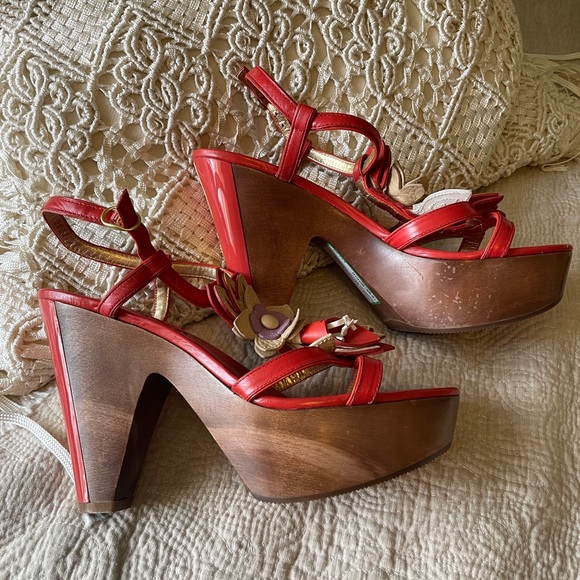 Coach | Shoes | Coach Orange Floral Platform Shoe | Poshmark